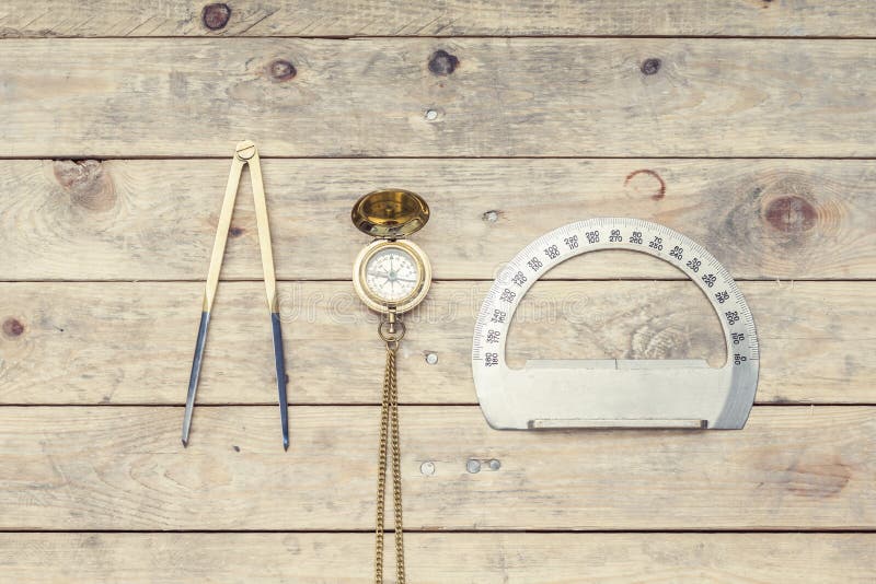 Navigation Still-life. Skippers Equipment and a Map Stock Photo - Image ...