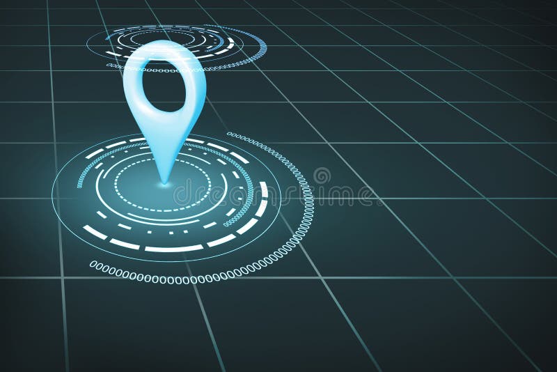 Navigation Symbol on the Gray Grid. 3d Rendering. Stock Illustration ...