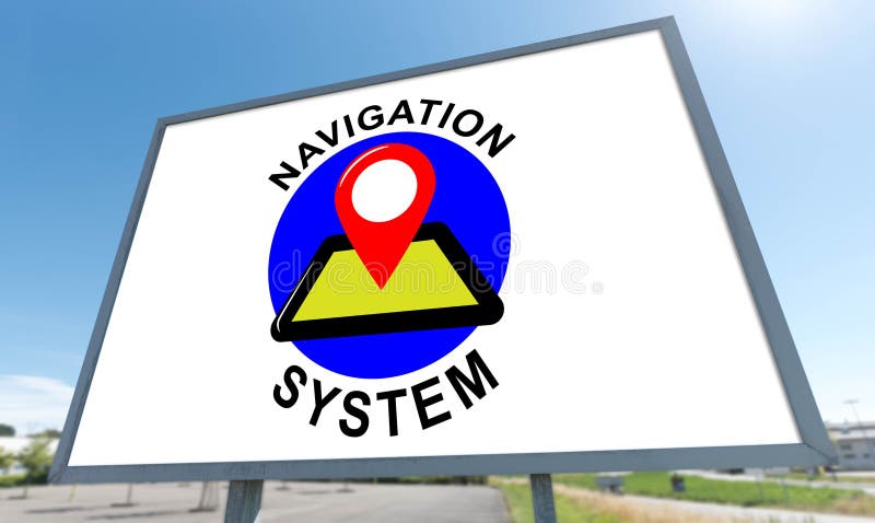 Navigation System Concept on a Billboard Stock Image - Image of ...
