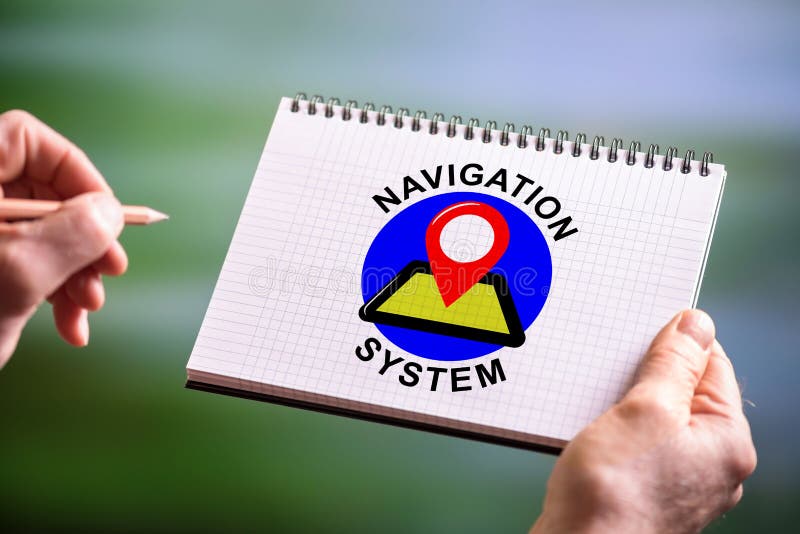 Navigation System Concept on a Notepad Stock Image - Image of travel ...