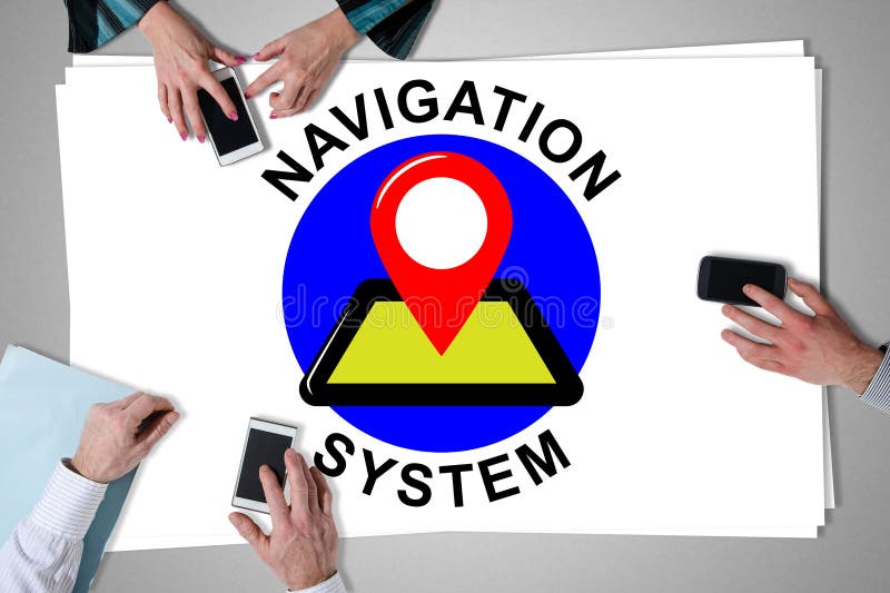 Navigation System Concept Placed on a Desk Stock Illustration ...