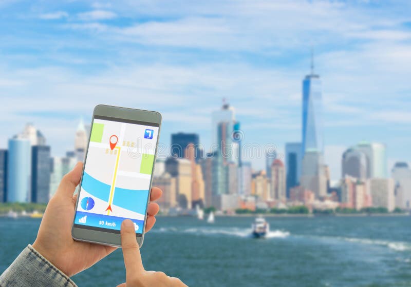 Navigation System or GPS Smartphone Stock Photo - Image of searching ...