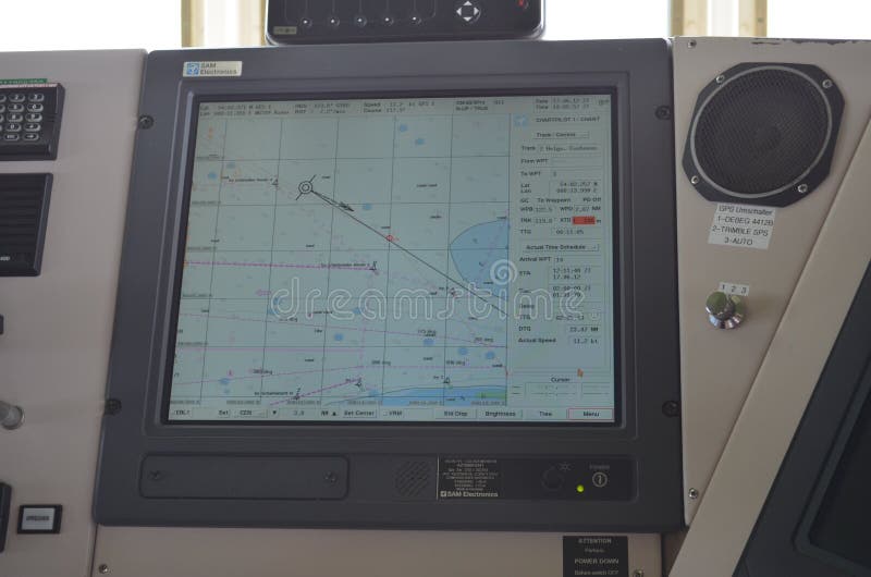 Navigation System of a Ship Editorial Stock Image - Image of steering ...
