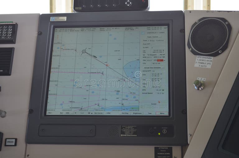 Navigation System of a Ship Editorial Stock Image - Image of steering ...