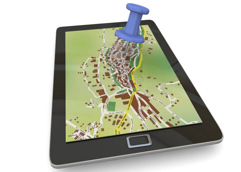 Navigation with Tablet - 3D Stock Illustration - Illustration of ...