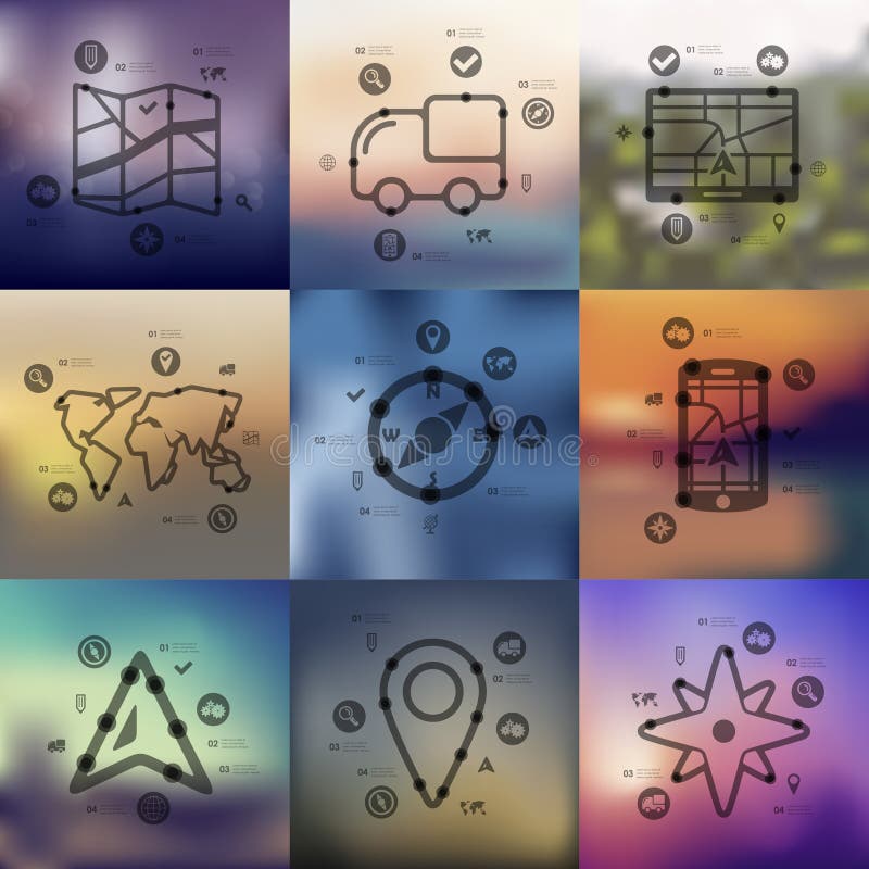 Navigation Timeline Infographics with Blurred Stock Vector ...