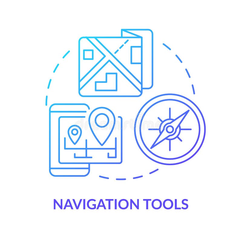 Navigation Tools Blue Gradient Concept Icon Stock Vector - Illustration ...