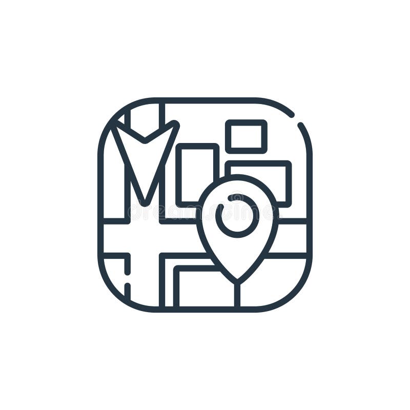 Navigation Vector Icon Isolated on White Background. Outline, Thin Line ...