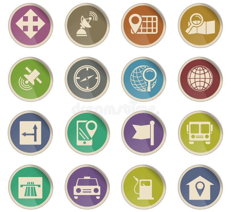 Navigation icon set stock vector. Illustration of house - 123508710