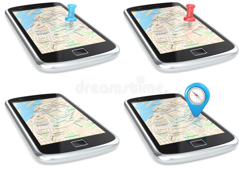 GPS Navigation, Travel and Tourism Concept Stock Illustration ...