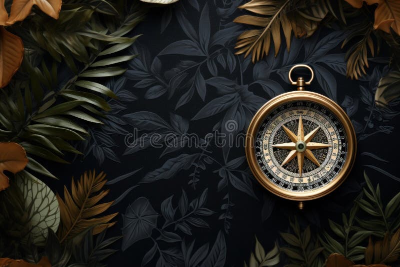 Navigational Compass Mockup Background. Generate Ai Stock Image - Image ...