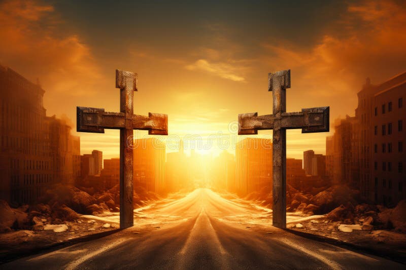 Navigational Crossroads Symbol. Generative Ai. Stock Illustration ...