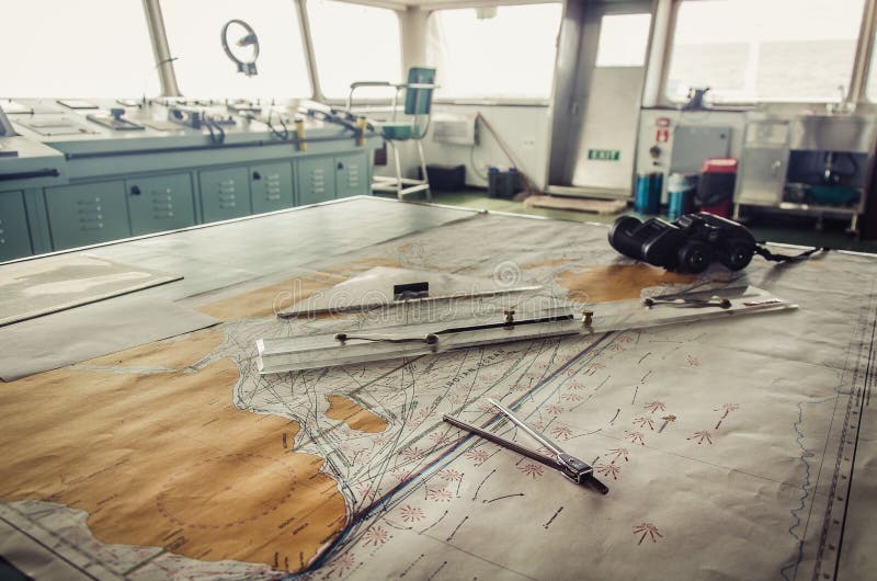 Marine Navigational Officer during Navigational Watch on Bridge Stock ...