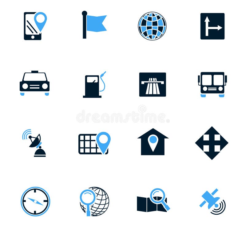 Navigations icon set stock illustration. Illustration of globe - 88929513