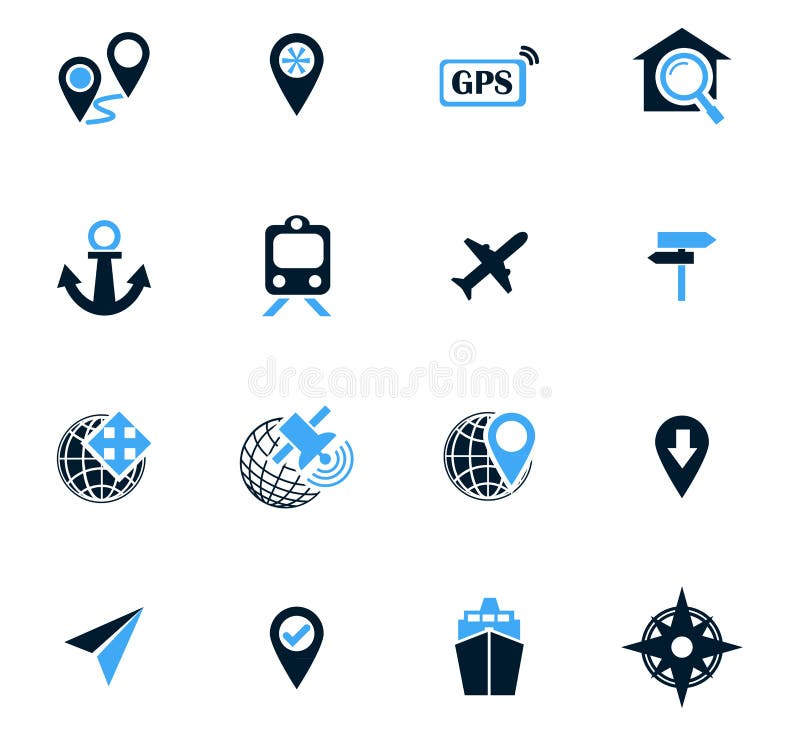 Navigations icon set stock illustration. Illustration of road - 88940697