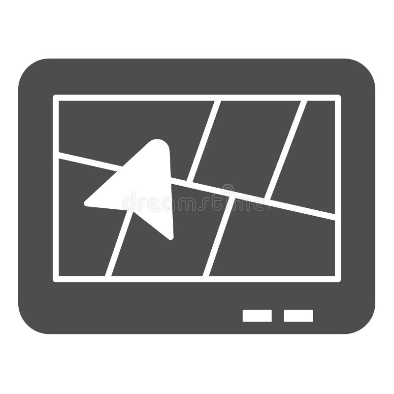 Navigator with Map of Location Solid Icon, Driver License Concept ...