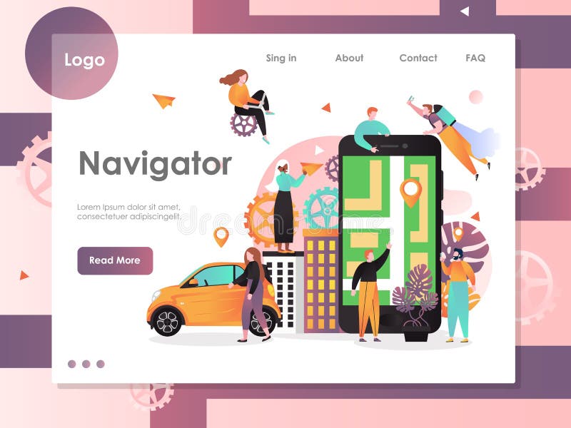 Navigator Vector Website Landing Page Design Template Stock Vector ...