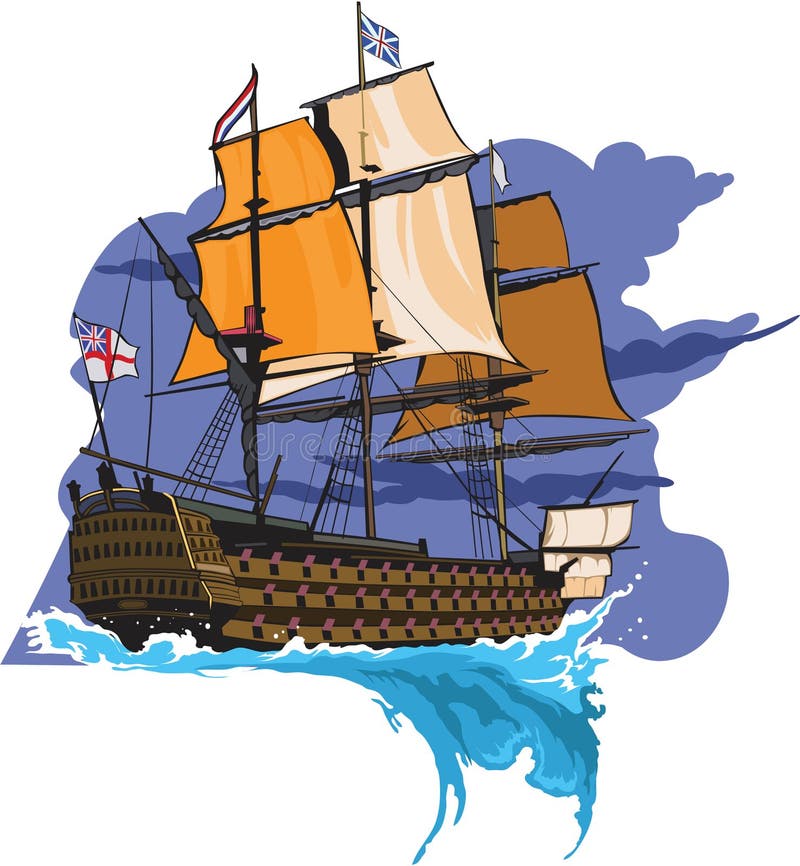 Navio antigo ilustração do vetor. Ilustração de desenho - 31678569