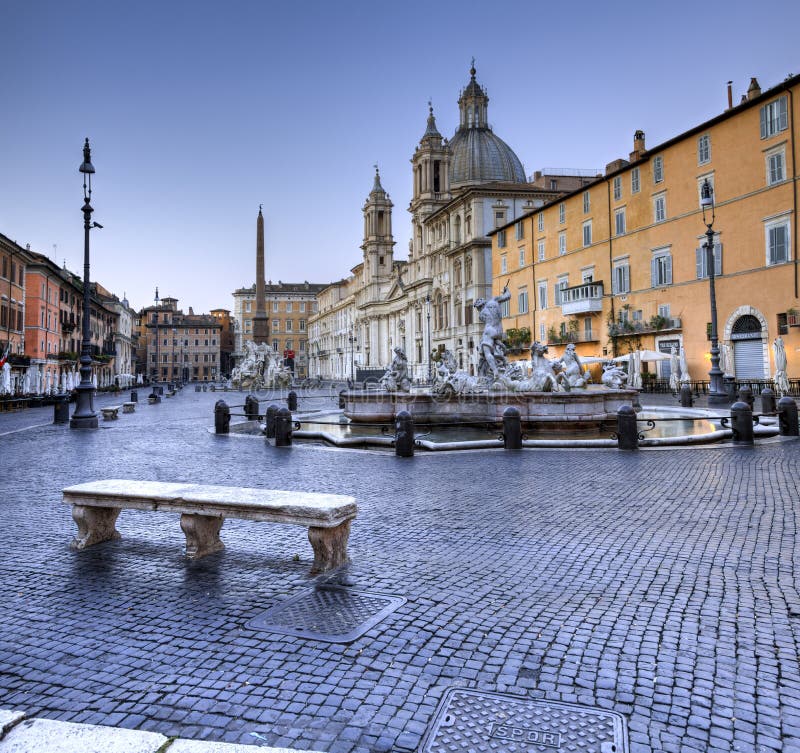 Navona square rome editorial image. Image of rome, bernini - 80329965