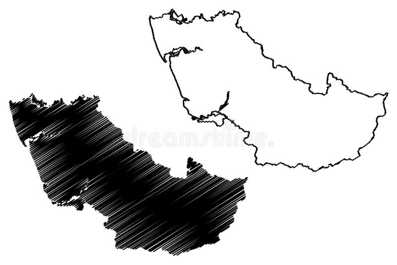 Navsari District Gujarat State, Republic of India Map Vector ...