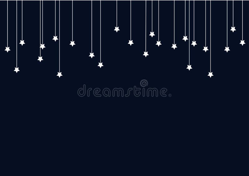 Navy Blue Abstract Background with White Stars on Strings Stock ...