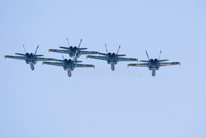 Blue Angles Breaking Formation Further Apart Stock Photo - Image of ...