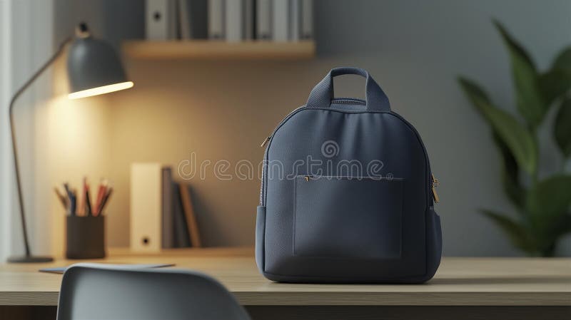 Realistic Mockup of a Branded Backpack with Logo Displayed on a Modern ...