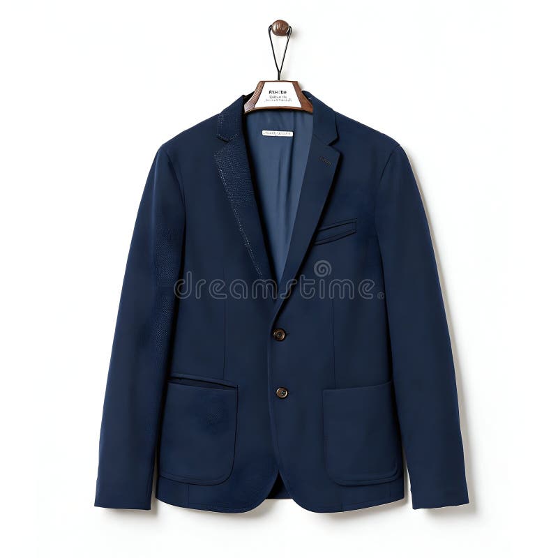 Navy Blue Blazer Isolated on White Background Stock Illustration ...