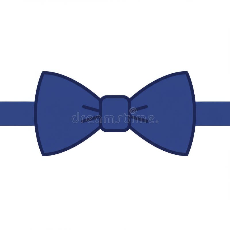 Navy Blue Bow Tie Illustration on White Background Stock Illustration ...