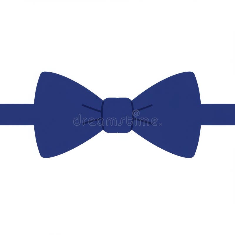Navy Blue Bow Tie on White Background Stock Illustration - Illustration ...