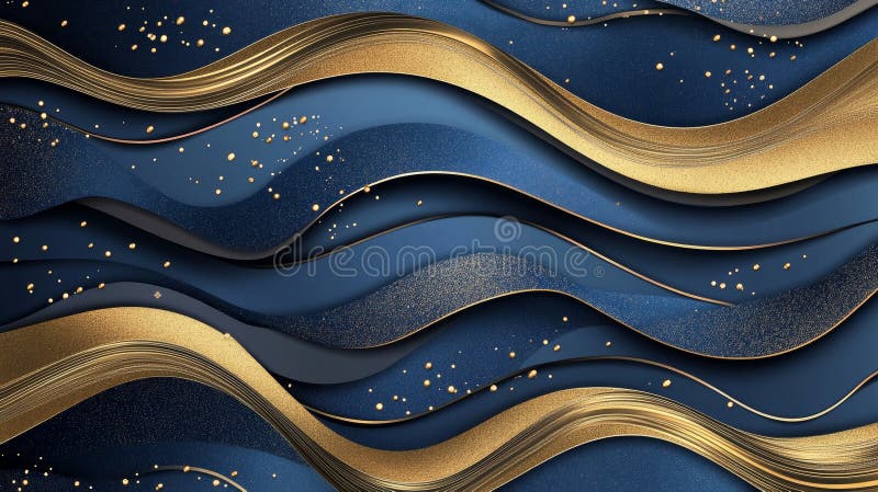 A Navy Blue Canvas Highlighted by a Blue and Golden Bokeh Light Effect ...