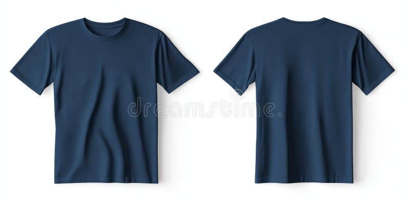 Navy Blue Casual TShirt Mockup Showcasing Both Front and Back View ...