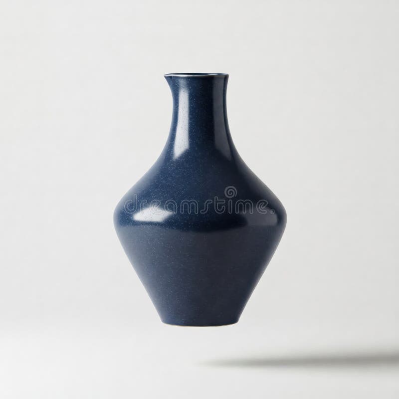 Navy blue ceramic jug vase stock illustration. Illustration of ...