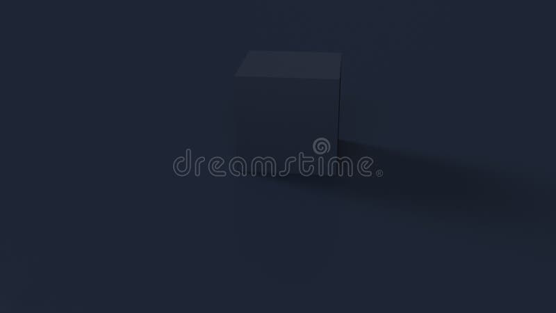 Navy Blue Cube Box Block stock illustration. Illustration of polygonal ...