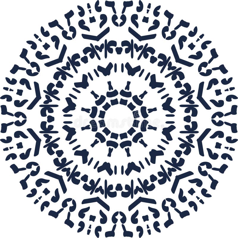 Navy Blue Design Element in Boho Style Stock Vector - Illustration of ...