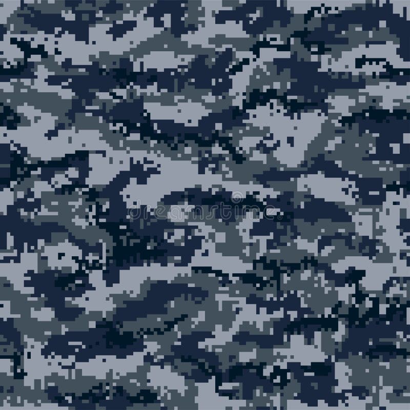 Navy Blue Digital Camouflage Seamless Pattern. Vector Stock Vector ... Navy Blue Digital Camouflage Seamless Pattern. Vector Stock Vector ...