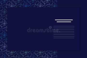 Navy Blue Floral Frame or Border Background Stock Vector - Illustration ...