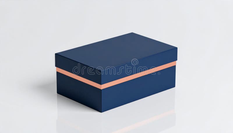 Navy Blue Gift Box with Gold Ribbon Bow for Elegant Holiday Gifting ...