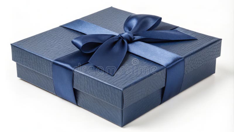 Navy Blue Gift Box with Gold Ribbon Bow for Elegant Holiday Gifting ...