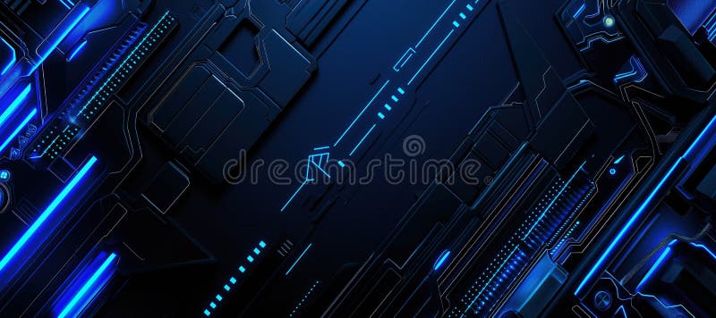Navy Blue Glowing Computer Network Electronic Frame Background, Light ...