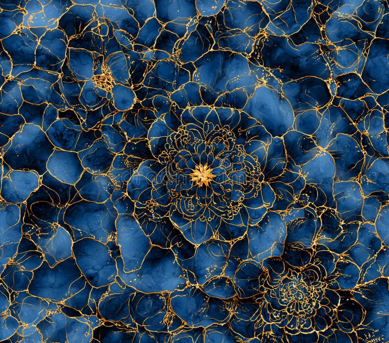 Navy Blue and Gold Floral Texture Elegant Background Design Stock ...