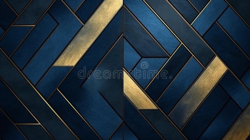 Navy Blue and Gold Geometric Lines Abstract Pattern Background Stock ...