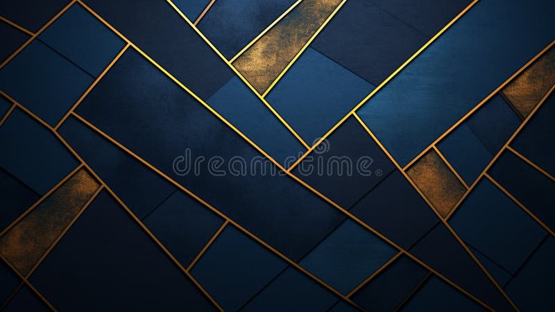 Navy Blue and Gold Geometric Lines Abstract Pattern Background Stock ...