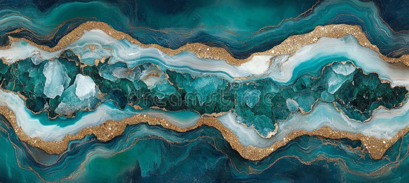 Navy Blue and Gold Marble with Emerald and White Quartz Geode Texture ...