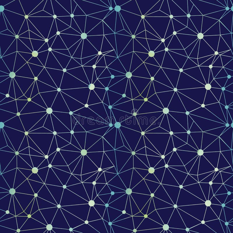 Navy Blue Gradient Dots Network Seamless Pattern. Stock Vector ...