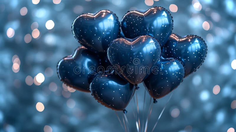 Navy Blue Heart Balloons Create a Festive Atmosphere for Celebrations ...