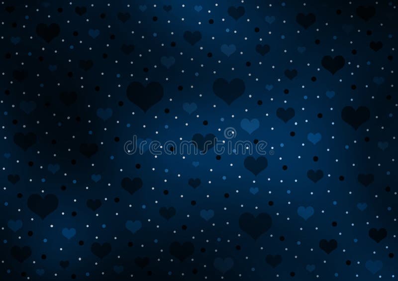 Navy Blue Hearts and Dots Pattern Design for Wallpaper Stock ...