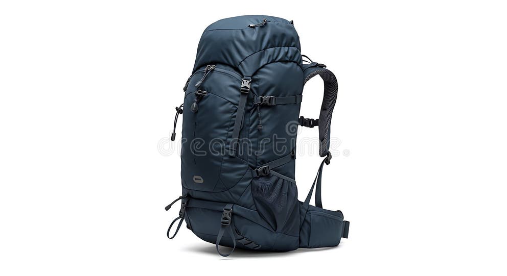Navy blue hiking backpack stock illustration. Illustration of fashion ...