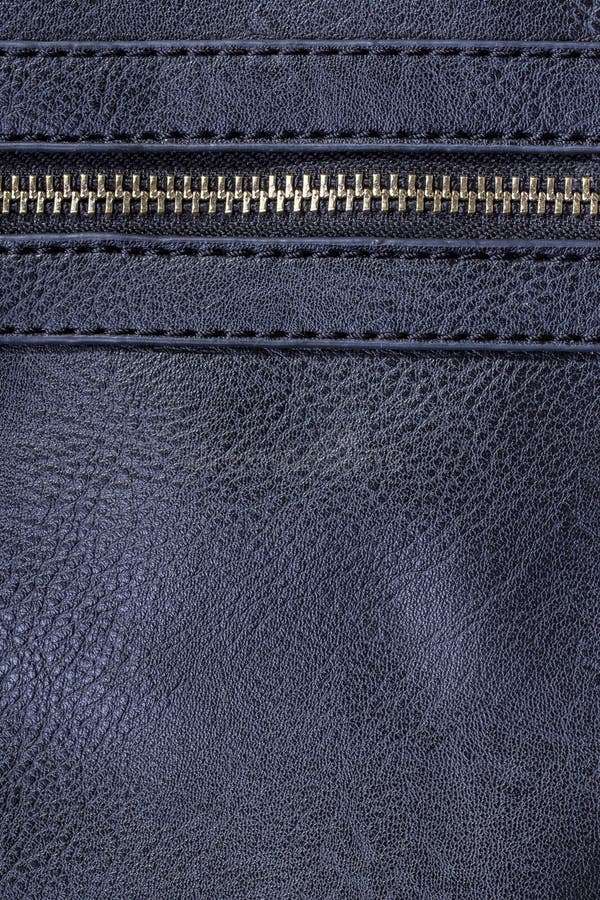 Navy Blue Leather with Zipper Stock Photo - Image of copy, pattern ...