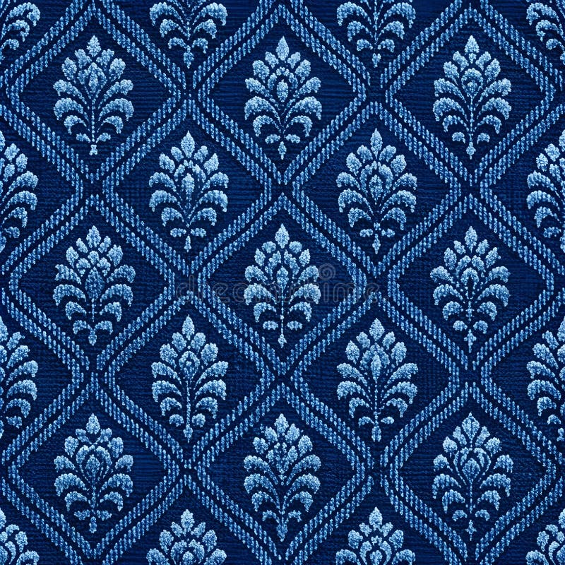 Navy Blue Patterned Fabric Texture or Background Stock Illustration - Illustration of repetition ...